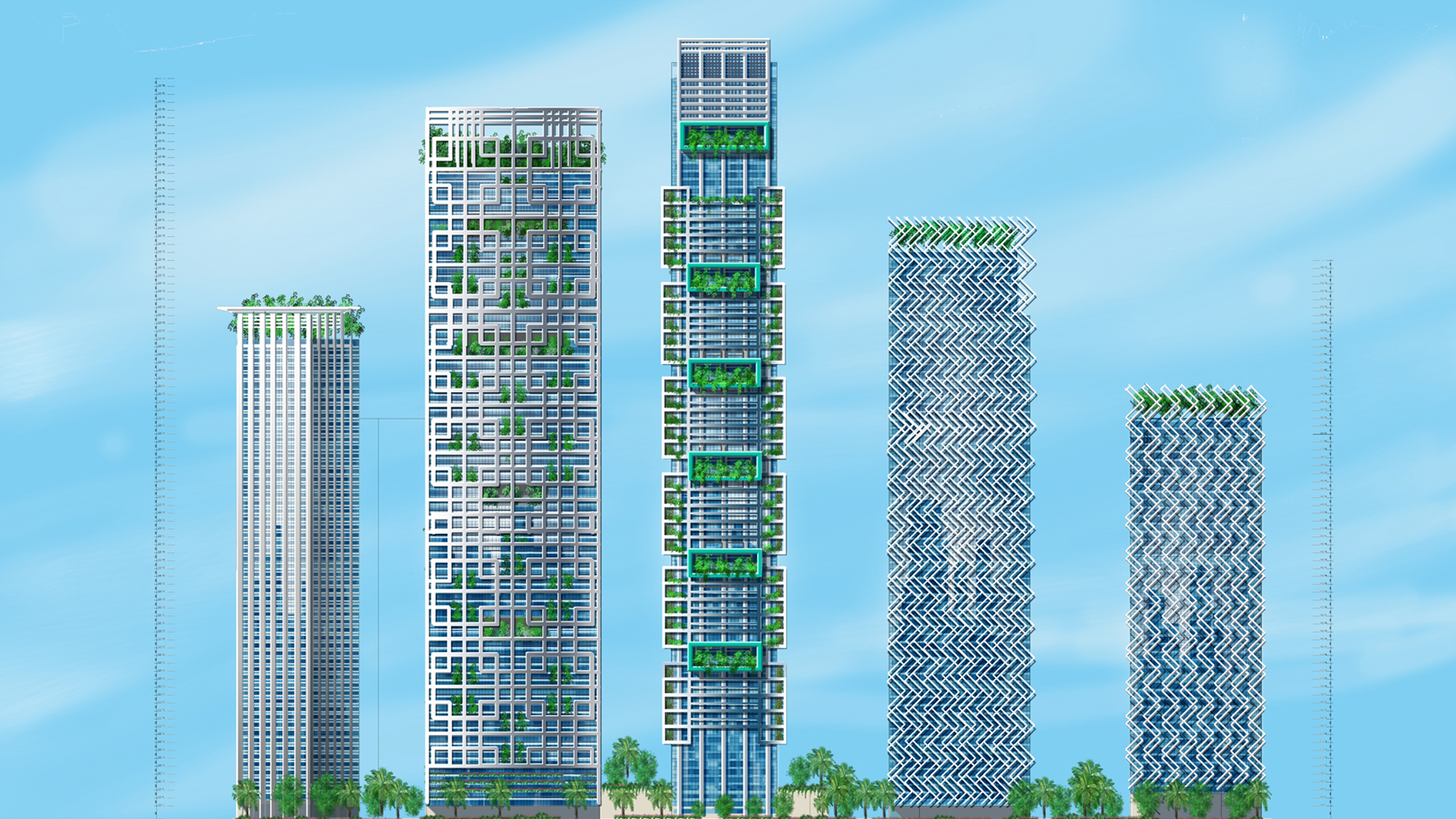 5 towers elevation – architecture portfolio